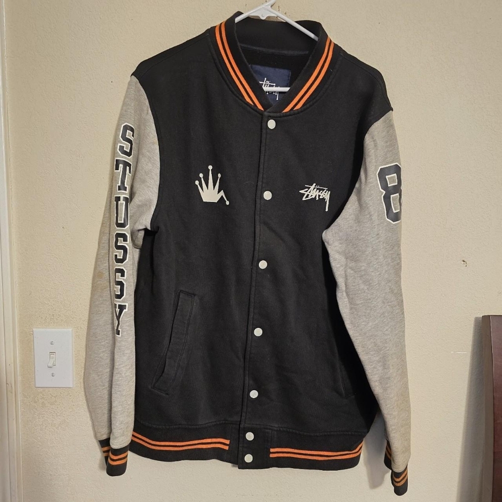 Vintage Stussy Varsity Jacket Button On Size Large - Gem